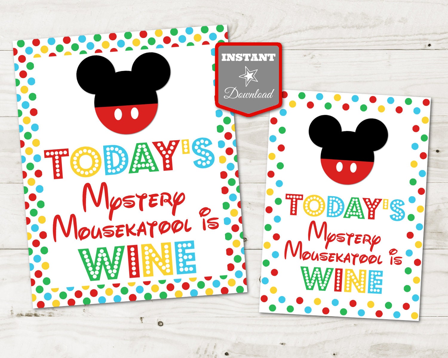 INSTANT DOWNLOAD Printable Mouse Clubhouse 5x7 & 8x10 Today's Mystery ...
