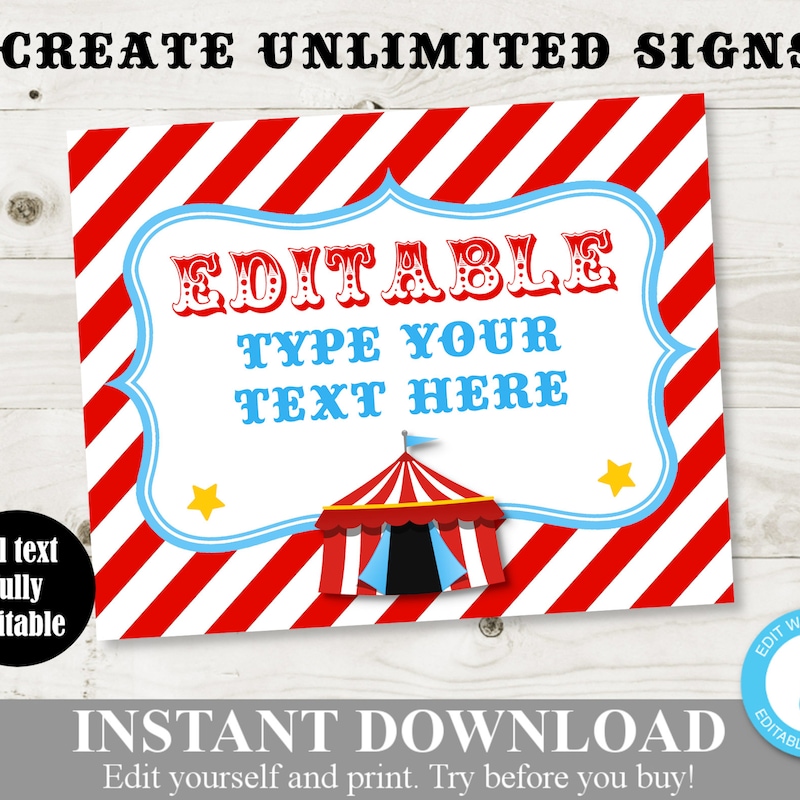 Carnival Signs - Etsy