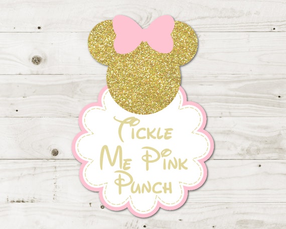 INSTANT DOWNLOAD Printable Glitter Gold Pink Mouse 10" T Tickle Me Pink ...