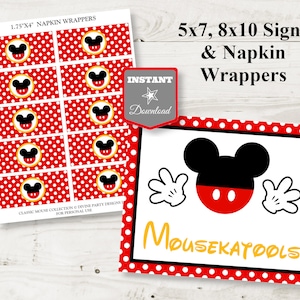INSTANT DOWNLOAD Classic Mouse Printable 5x7 & 8x10 Mousekatools Sign ...
