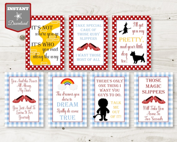 INSTANT DOWNLOAD Printable 5x7 Wizard of Oz Sign Package / Oz Quotes ...