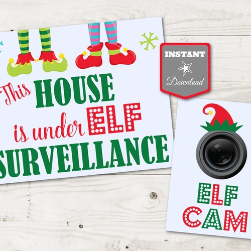 Party Décor Paper & Party Supplies Elf Christmas Sign activity Elf Cam ...