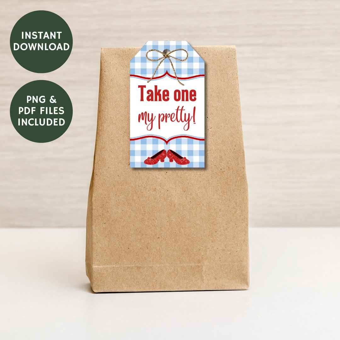 Oz Inspired Printable 2"x3" Take One My Pretty Hang Tags, Party Favor ...