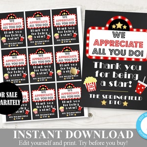 INSTANT DOWNLOAD Editable 8.5x11 Hollywood Movie Star Teacher ...