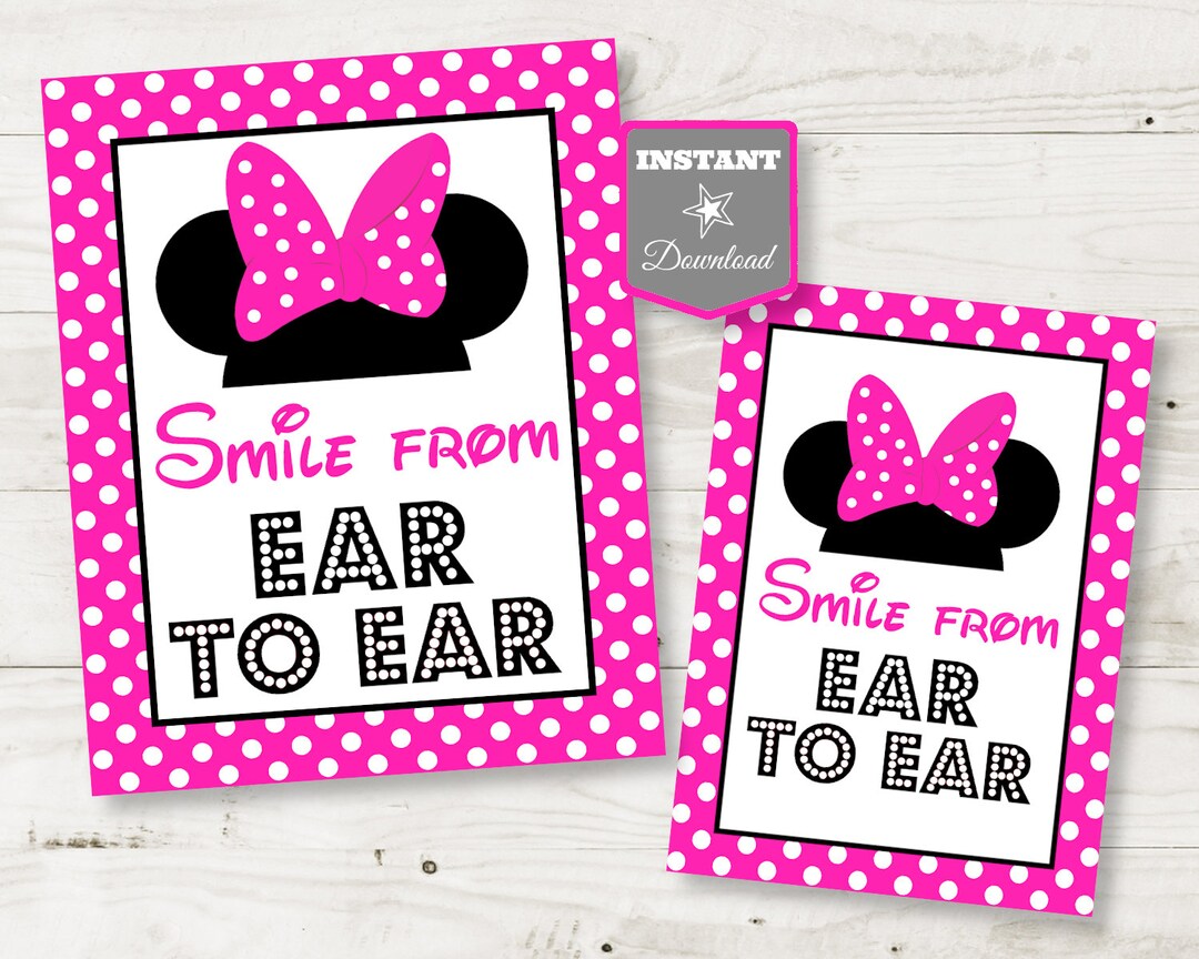 INSTANT DOWNLOAD Hot Pink Mouse 5x7 and 8x10 Smile From Ear to Ear ...