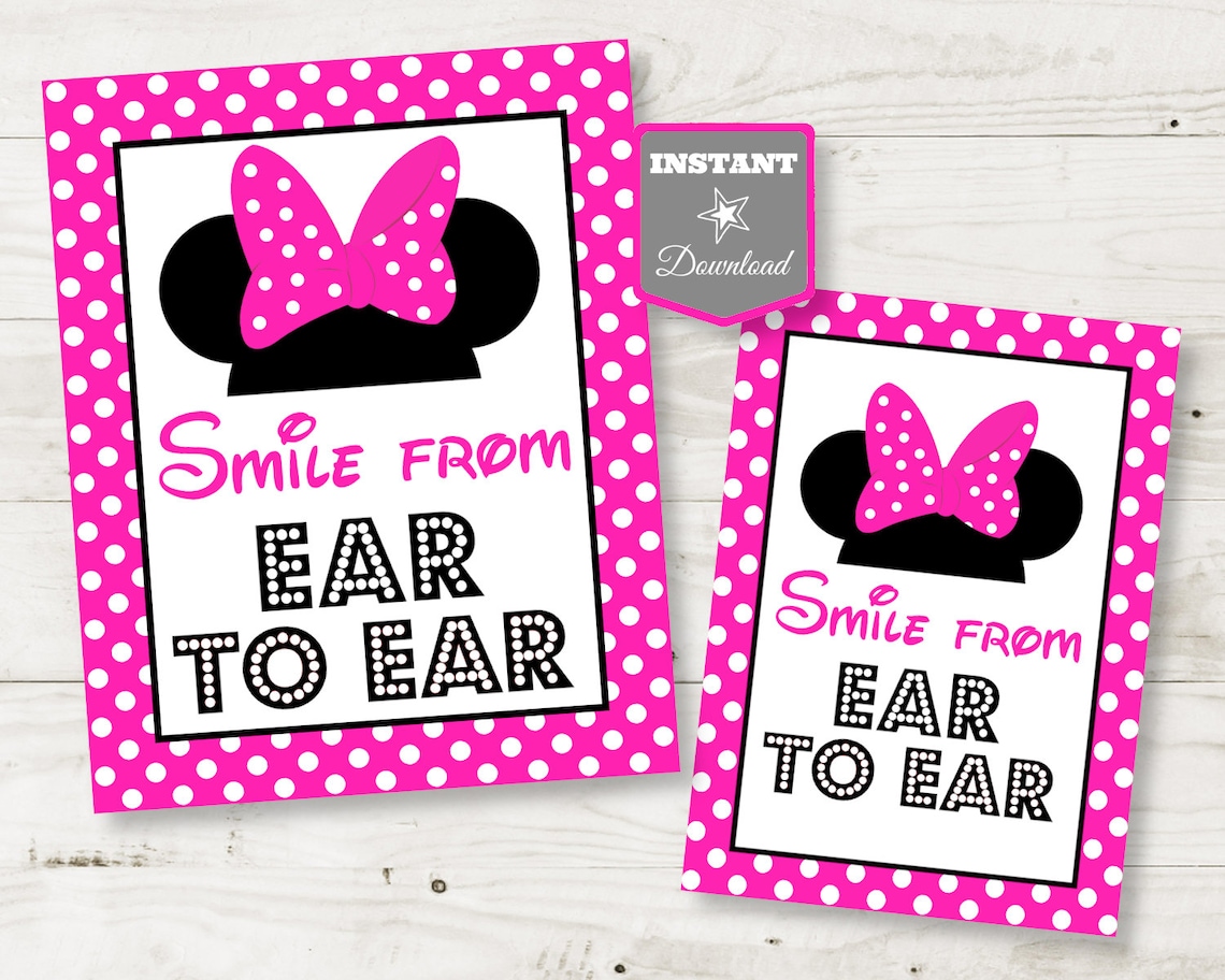 INSTANT DOWNLOAD Hot Pink Mouse 5x7 and 8x10 Smile from Ear to | Etsy