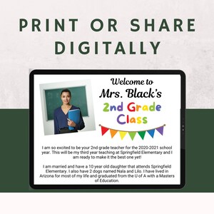 Meet the Teacher Letter, Instant Download, Editable Canva Template ...