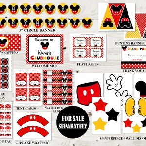 INSTANT DOWNLOAD Printable Classic Mouse Editable Flat Buffet or Food ...