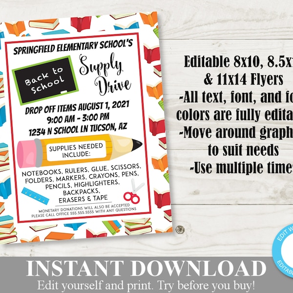 School Supply Font - Etsy