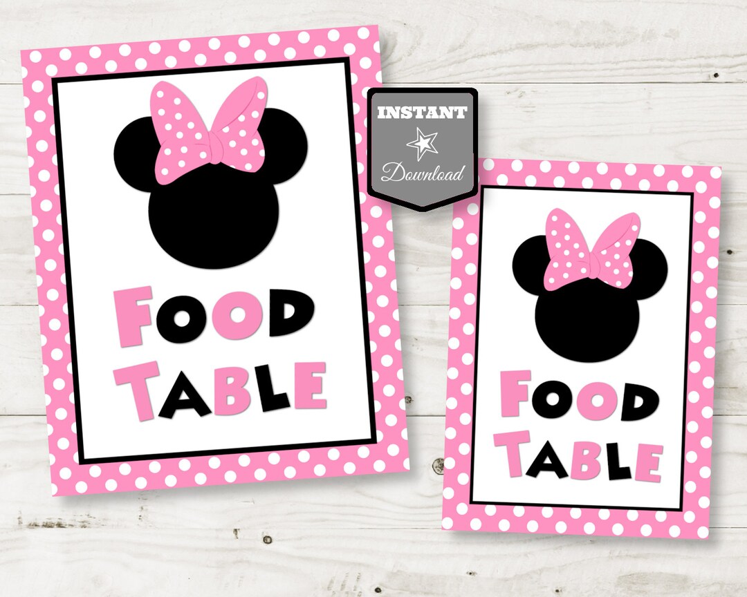 INSTANT DOWNLOAD Light Pink Mouse Printable 5x7 and 8x10 Food Table ...