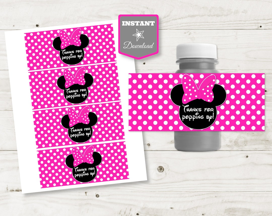 INSTANT DOWNLOAD Printable Hot Pink Mouse Bubble Labels / Wrapper / Hot ...