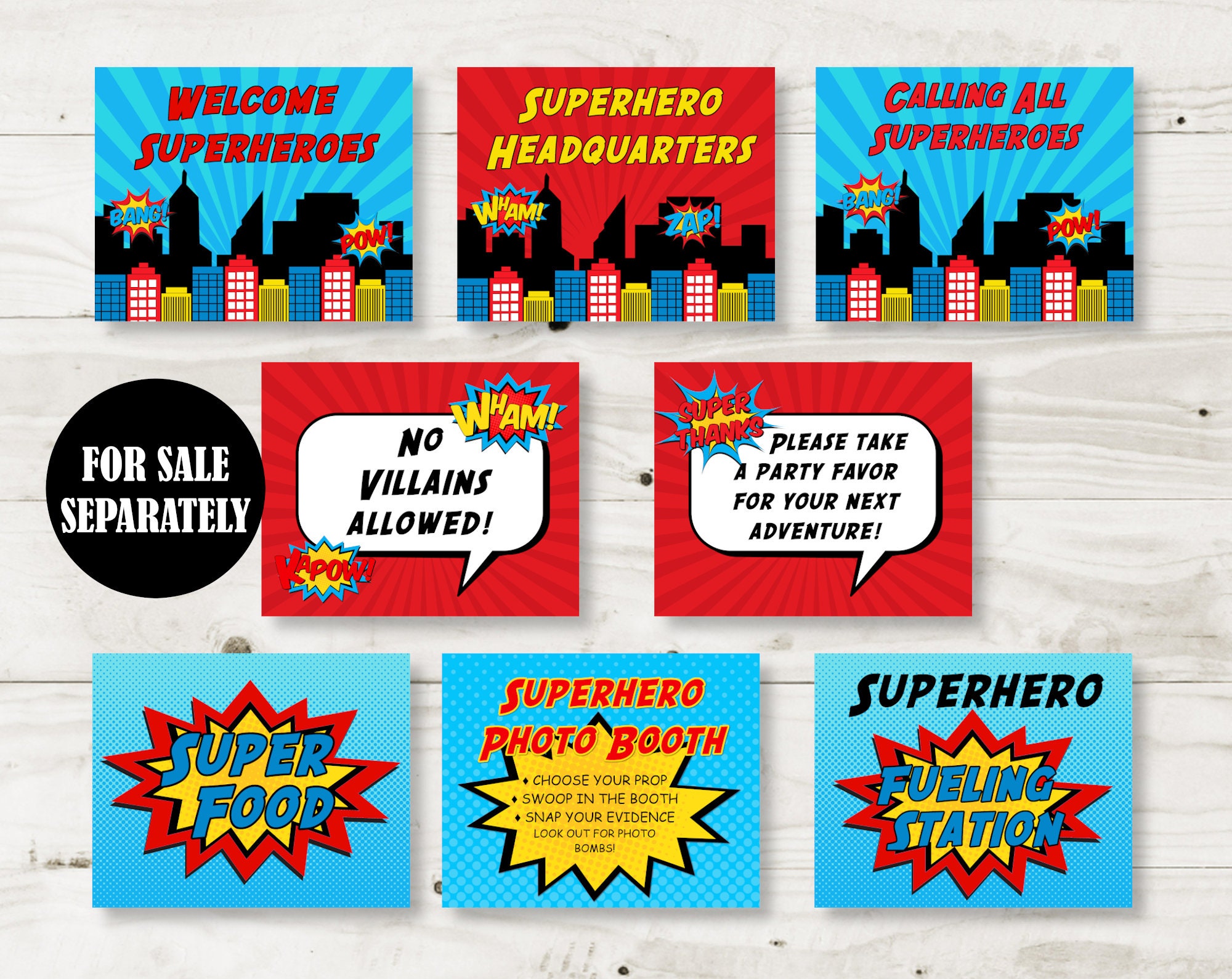 INSTANT DOWNLOAD Editable Superhero Folding Food Tent / Place Cards ...