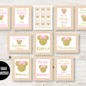 INSTANT DOWNLOAD Pink and Gold Glitter Mouse Printable 5x7 and 8x10 ...