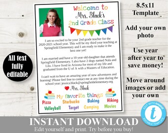 Welcome Back to School Letter Printable Teacher Letter - Etsy