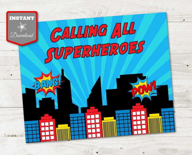 INSTANT DOWNLOAD Superhero Printable 8x10 Calling All | Etsy