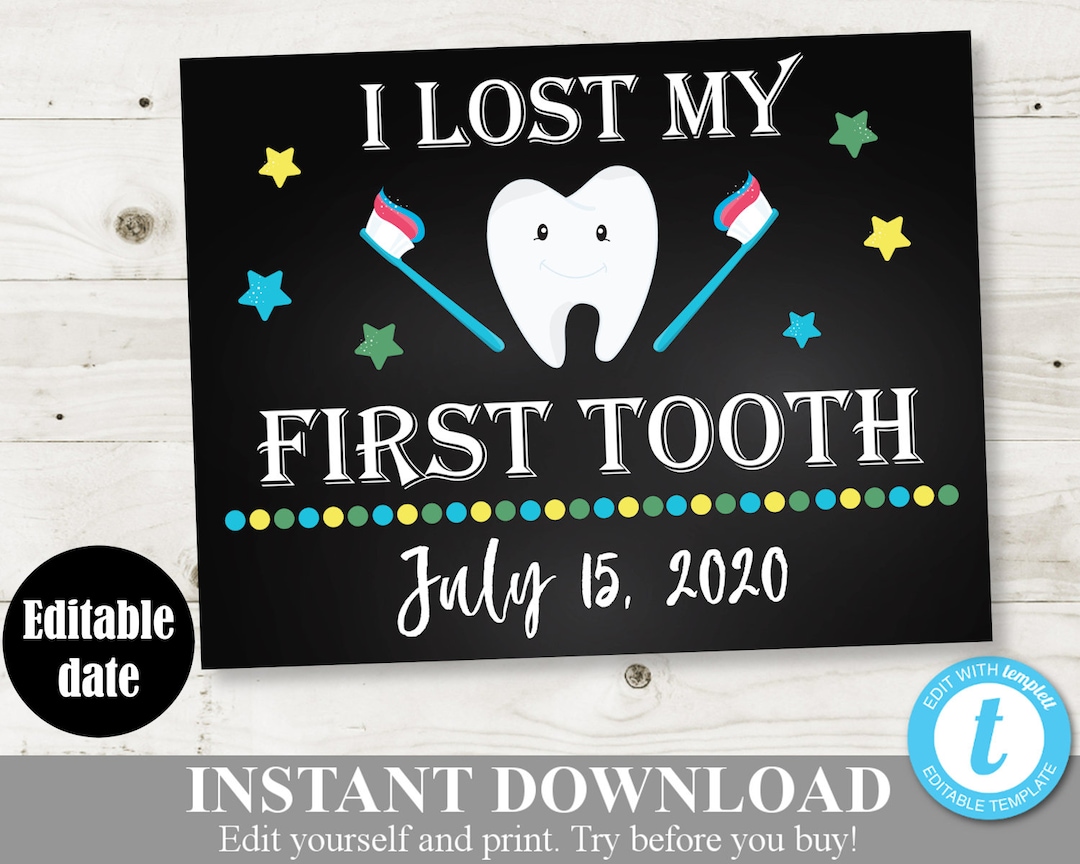 INSTANT DOWNLOAD Printable 8.5x11 I Lost My First Tooth Photo Prop Sign ...
