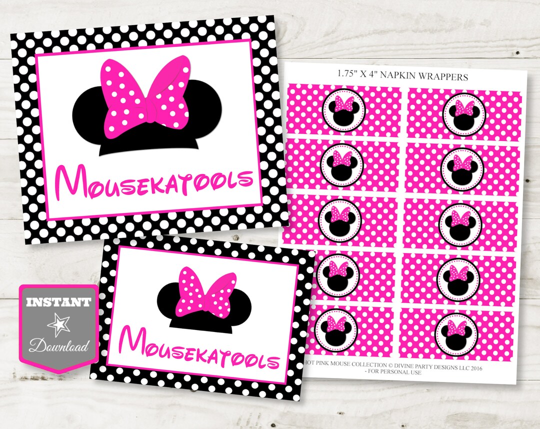 INSTANT DOWNLOAD Hot Pink Mouse 5x7 and 8x10 Mousekatools - Etsy