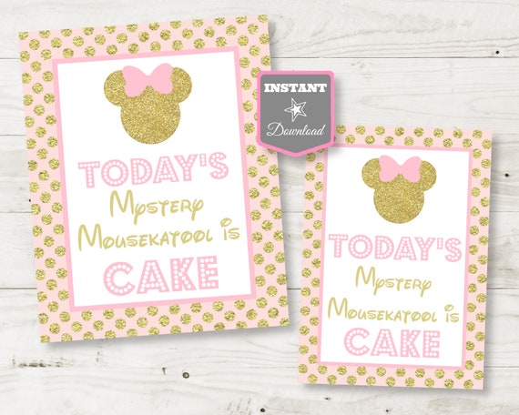 INSTANT DOWNLOAD Pink and Gold Glitter Mouse Printable 5x7 and 8x10 ...