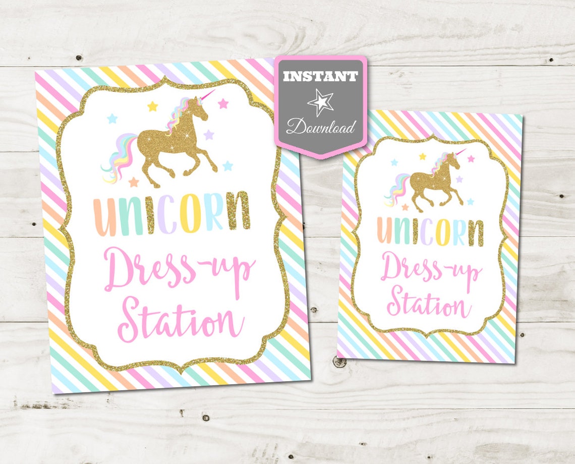 INSTANT DOWNLOAD Unicorn Printable 5x7 and 8x10 Dress-up - Etsy