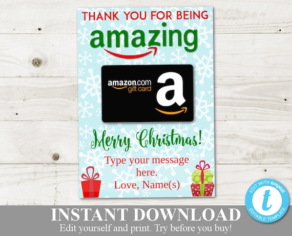 INSTANT DOWNLOAD Printable Christmas 5x7 Thanks for Being Amazing Gift ...