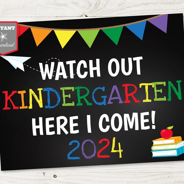 Kindergarten Here I Come Sign - Etsy
