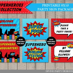 INSTANT DOWNLOAD Superhero Printable Wall Banner and Sign | Etsy