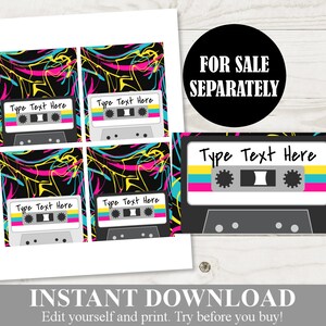 INSTANT DOWNLOAD 80s Themed 5x7 and 8x10 Editable Sign Templates ...