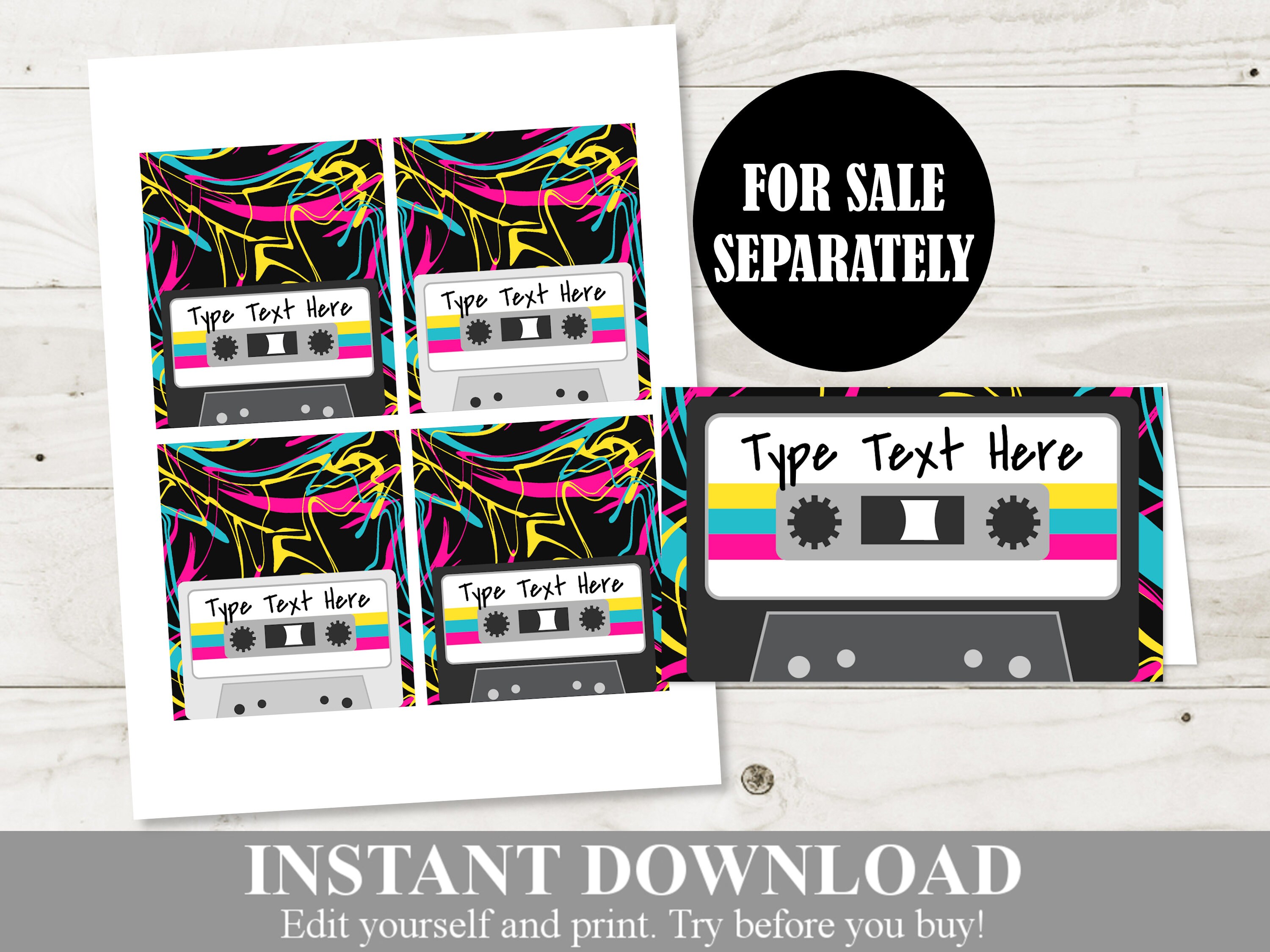 INSTANT DOWNLOAD 80s Themed 5x7 and 8x10 Editable Sign Templates ...