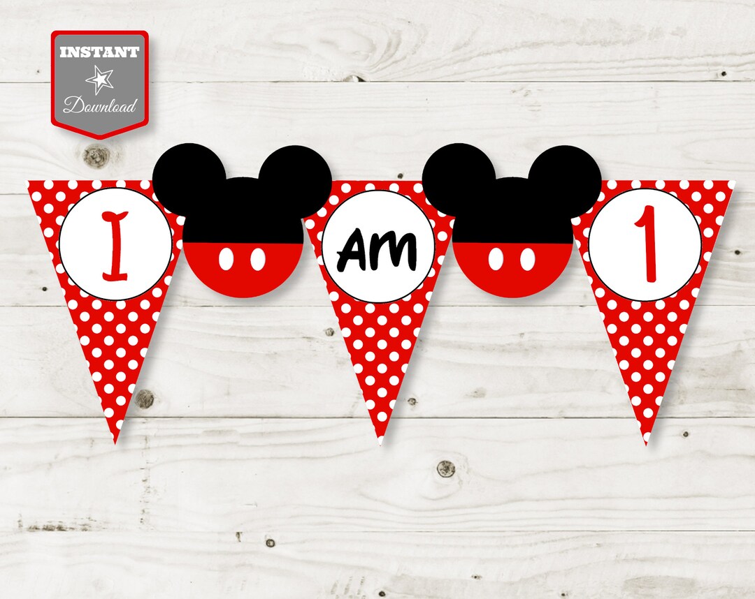 INSTANT DOWNLOAD Mouse I Am 2 Highchair Banner / Printable Diy / Second ...