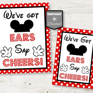 INSTANT DOWNLOAD Classic Mouse 5x7 and 8x10 We've Got Ears, Say Cheers ...