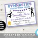 INSTANT DOWNLOAD Printable Gymnastics 8.5x11 Certificate / Award ...