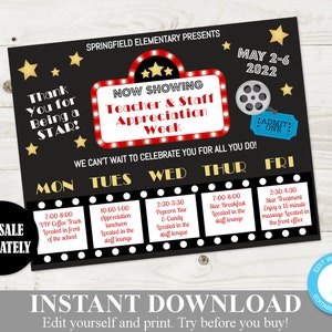 INSTANT DOWNLOAD Editable 5x7 and 8x10 Movie Themed Editable Sign ...