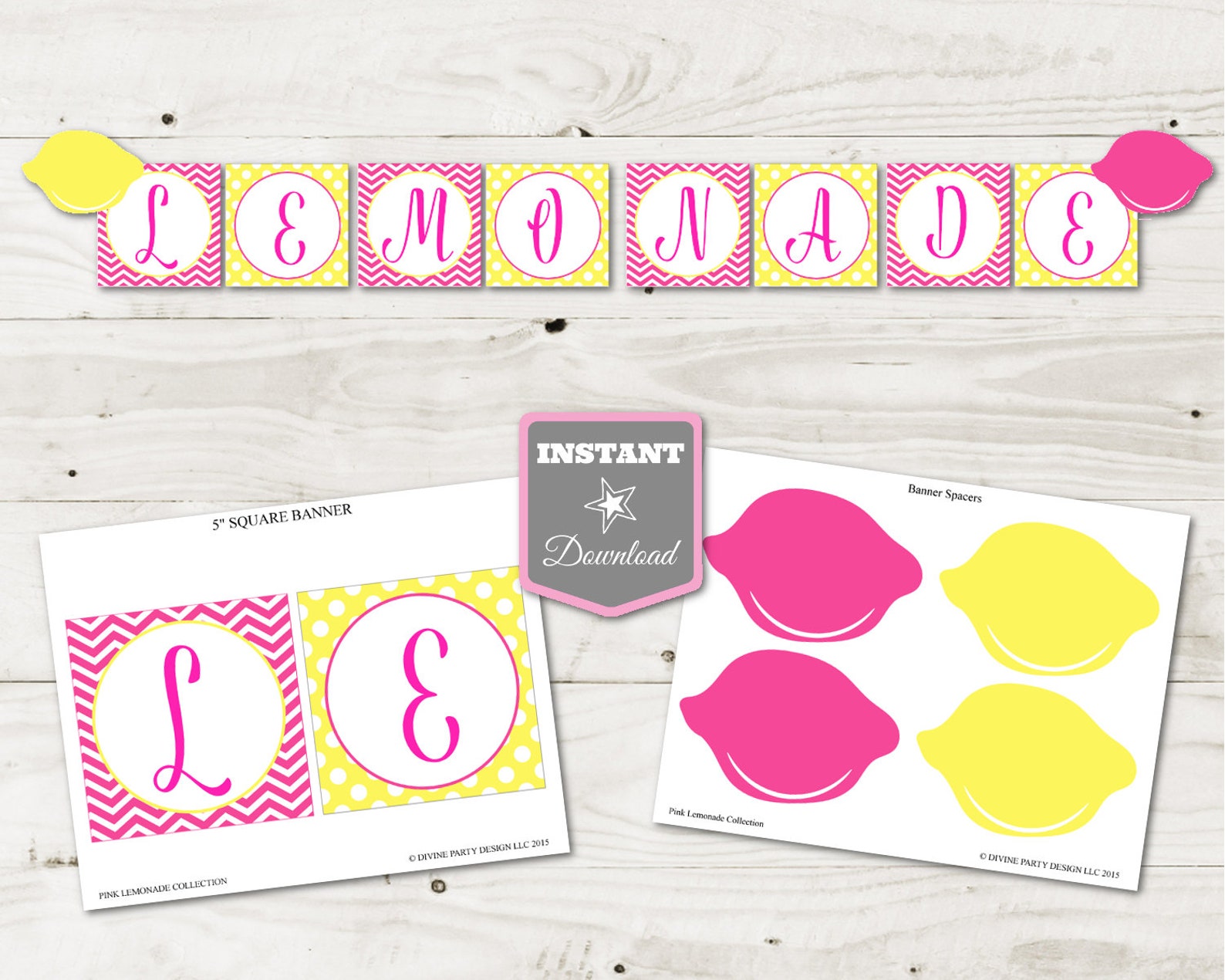 INSTANT DOWNLOAD Pink Lemonade Printable Lemonade Banner / - Etsy