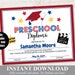 INSTANT DOWNLOAD Printable Preschool Graduation Red Yellow Blue Diploma ...