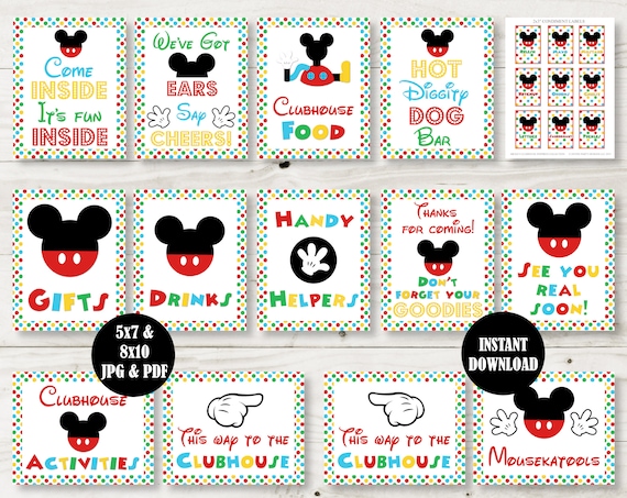 Printable Mickey Mouse 5x7 And 8x10 Mousekatools Party Sign, 51% OFF