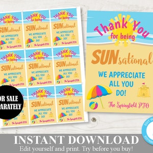 INSTANT DOWNLOAD Editable 8.5x11 Sunshine Beach Teacher Appreciation ...