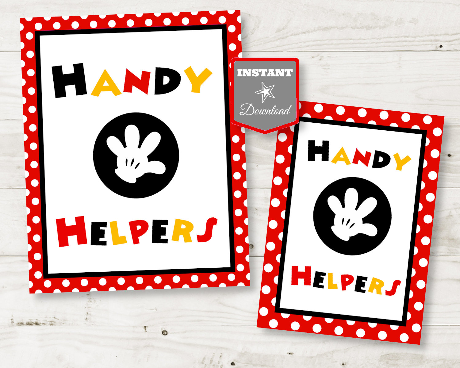 INSTANT DOWNLOAD Printable Mouse 5x7 or 8x10 Handy Helpers | Etsy