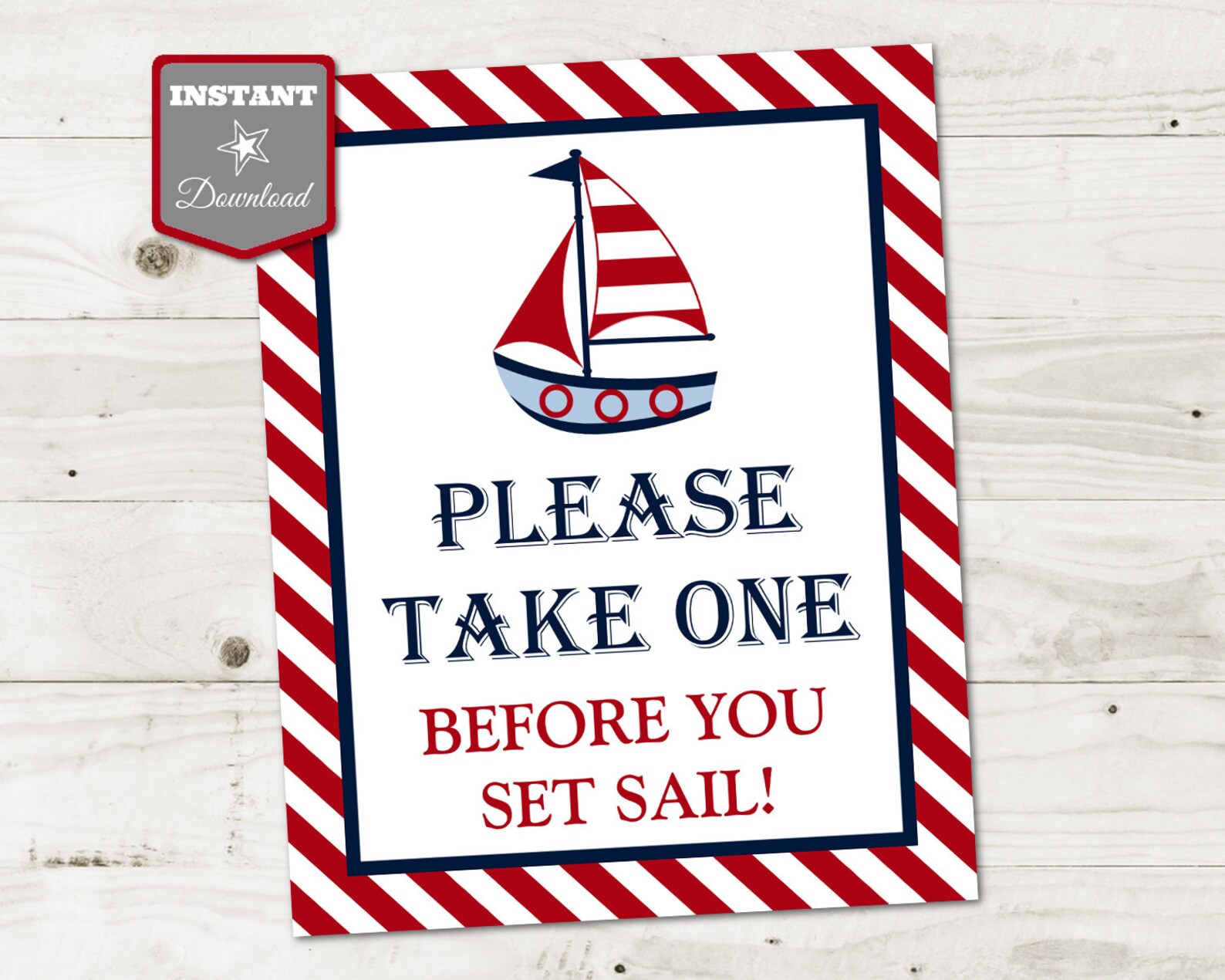 INSTANT DOWNLOAD Printable Nautical 8x10 Please Take One - Etsy