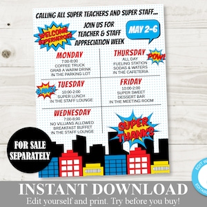 INSTANT DOWNLOAD Editable 2.5"x3.5" Superhero Super Thanks Tags ...