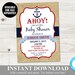 INSTANT DOWNLOAD Nautical Printable 8x10 Ahoy Welcome Aboard, Sail on ...