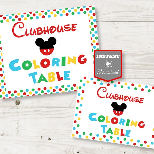 Mickey Mouse Clubhouse Coloring Table - Etsy