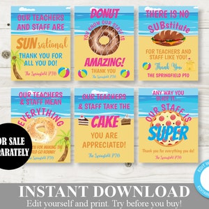 Editable 8.5x11 Sunsational Beach Summer Teacher Appreciation Week Sign ...