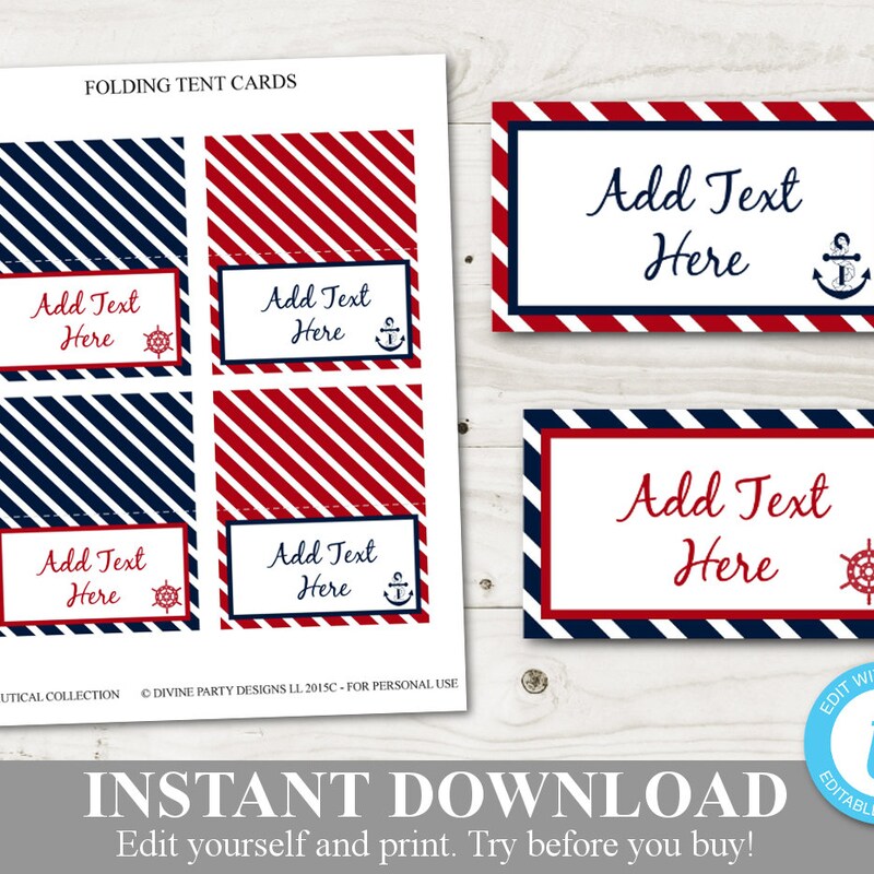 Nautical Place Cards - Etsy