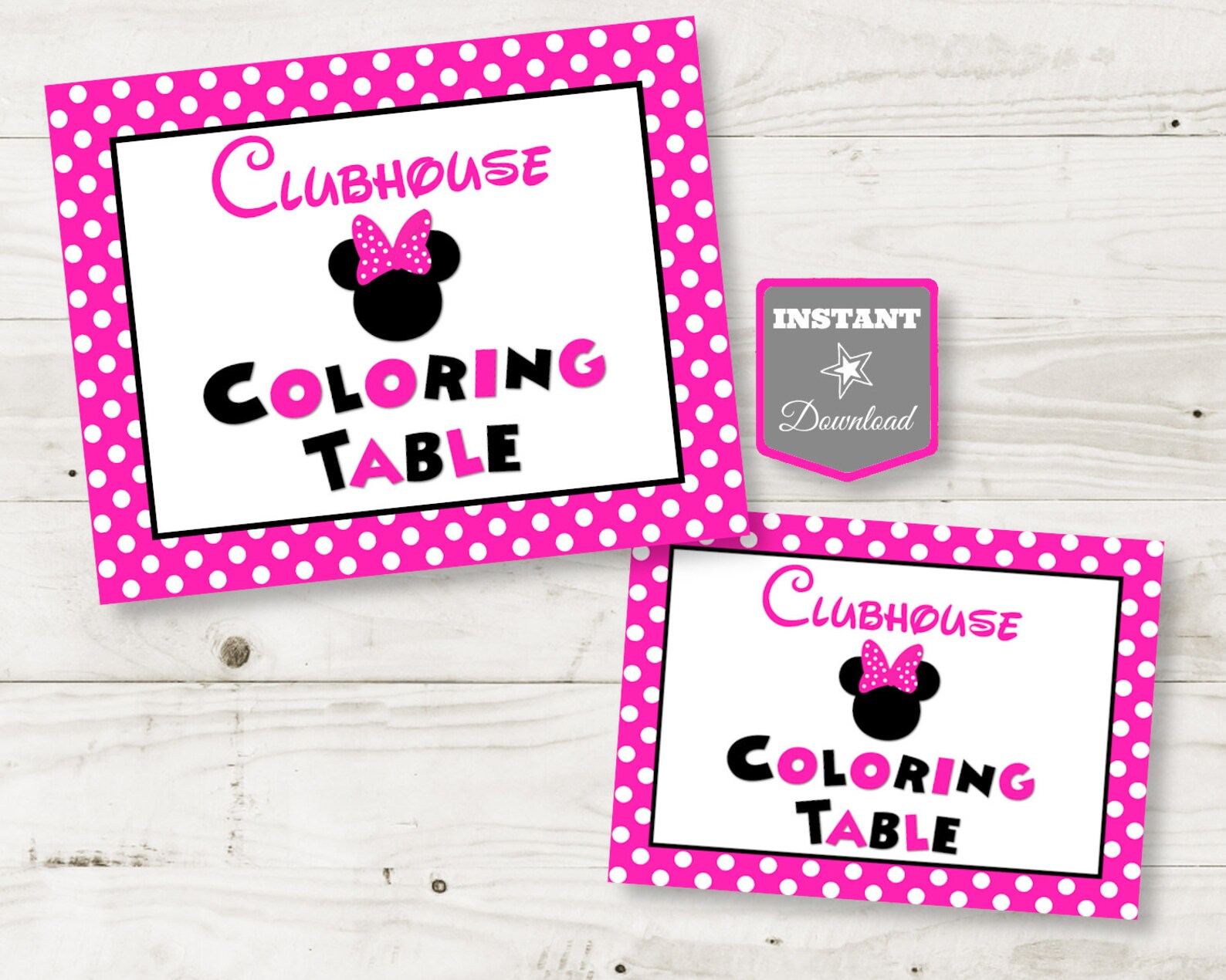 INSTANT DOWNLOAD Hot Pink Mouse 5x7 and 8x10 Clubhouse - Etsy