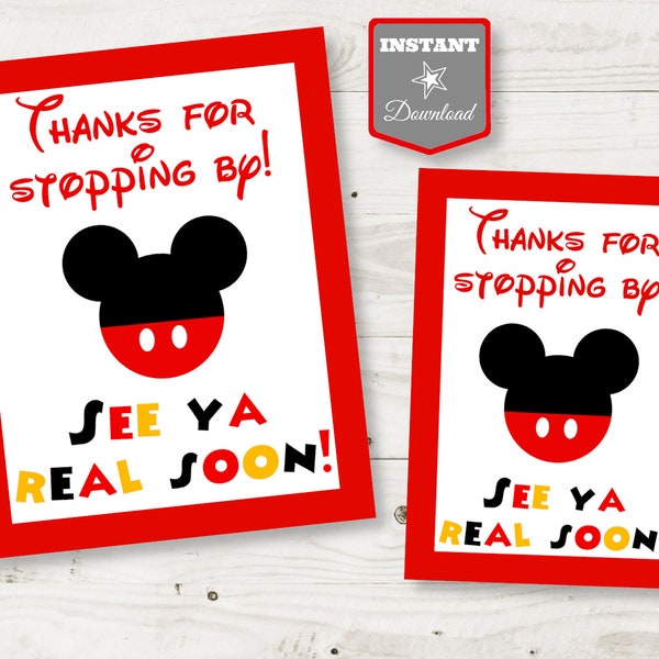Mickey See Ya Real Soon Sign - Etsy