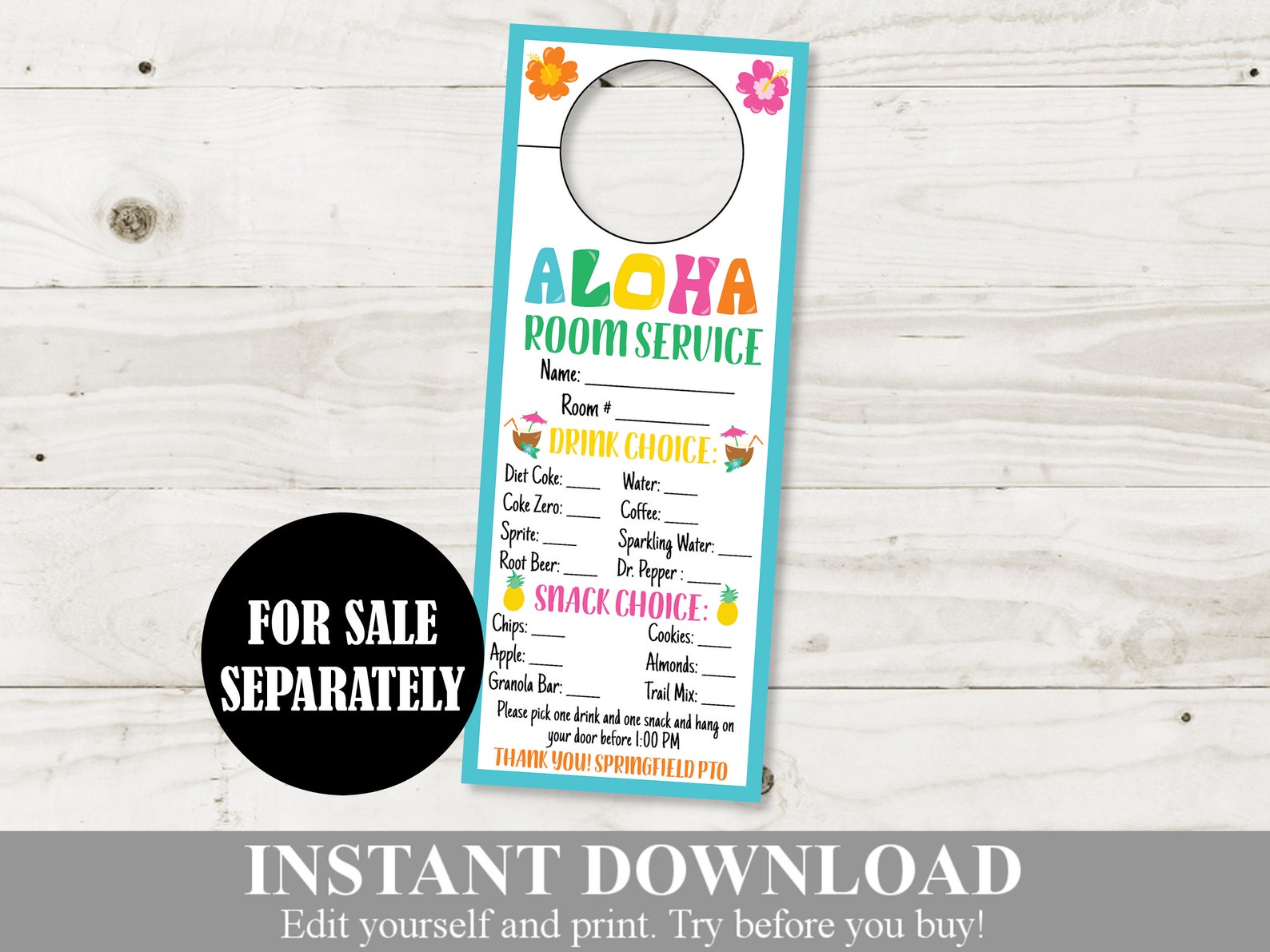 INSTANT DOWNLOAD Editable 8.5x11 Luau Hawaiian Teacher Appreciation ...