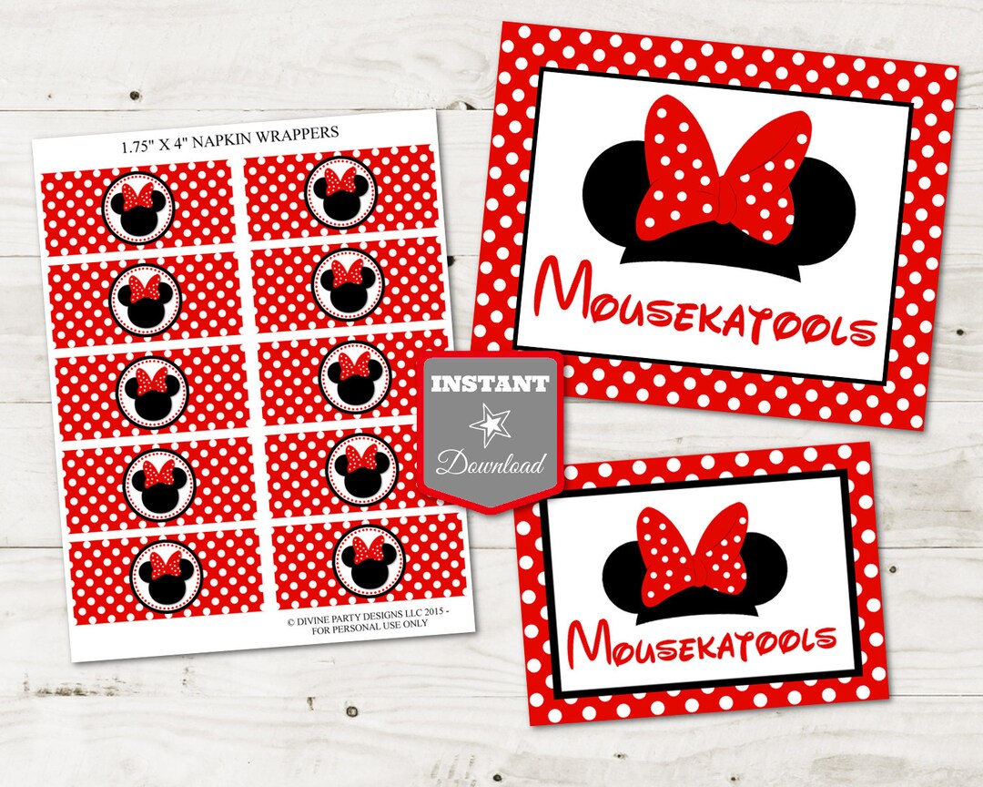 INSTANT DOWNLOAD Red Girl Mouse Printable 5x7 8x10 Mousekatools Sign ...