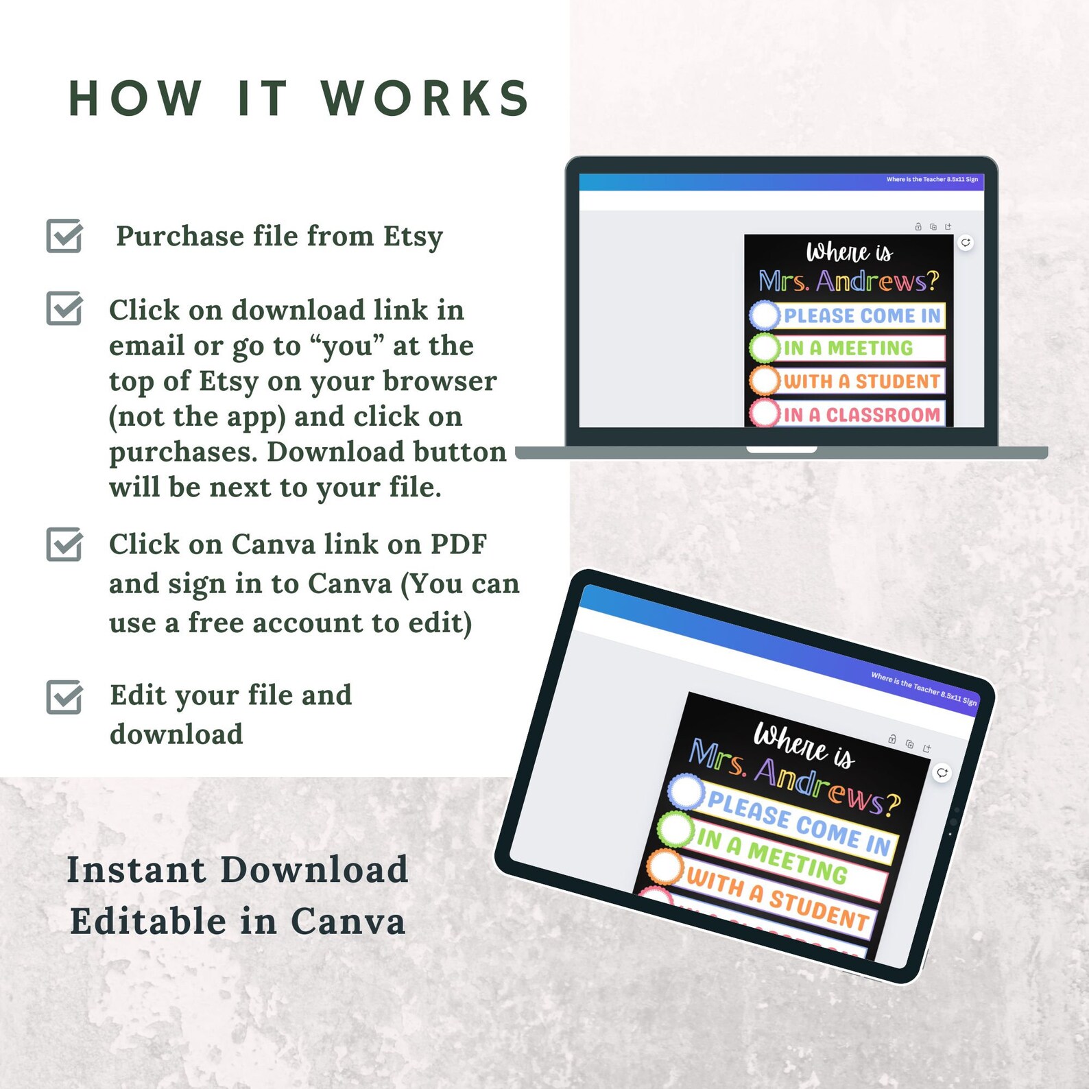 Printable Where's the Teacher Sign Template, Editable, Classroom Sign ...