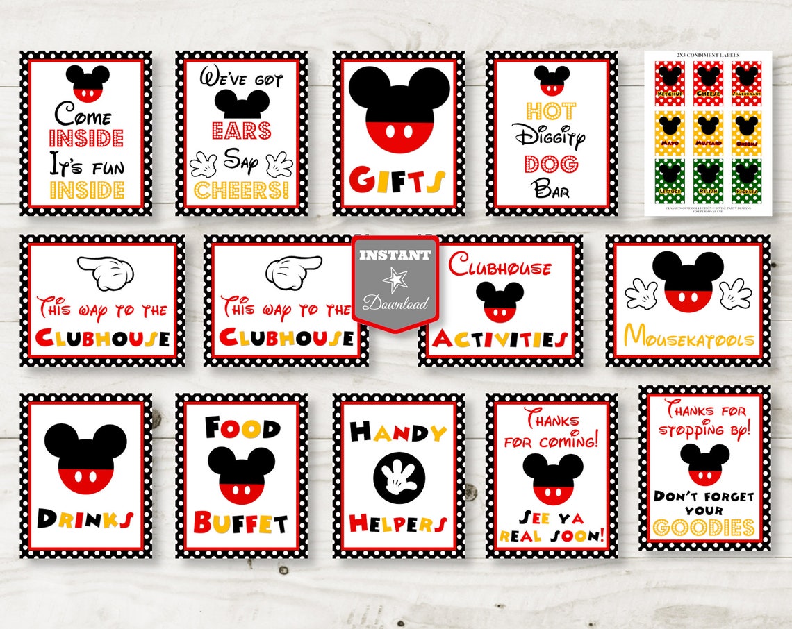 INSTANT DOWNLOAD Printable Classic Mouse Large 8x10 Sign - Etsy