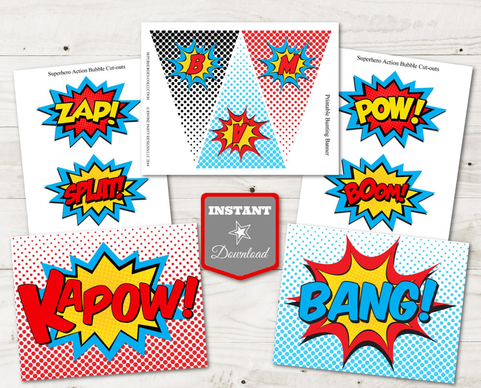 INSTANT DOWNLOAD Superhero Printable Wall Banner and Sign | Etsy